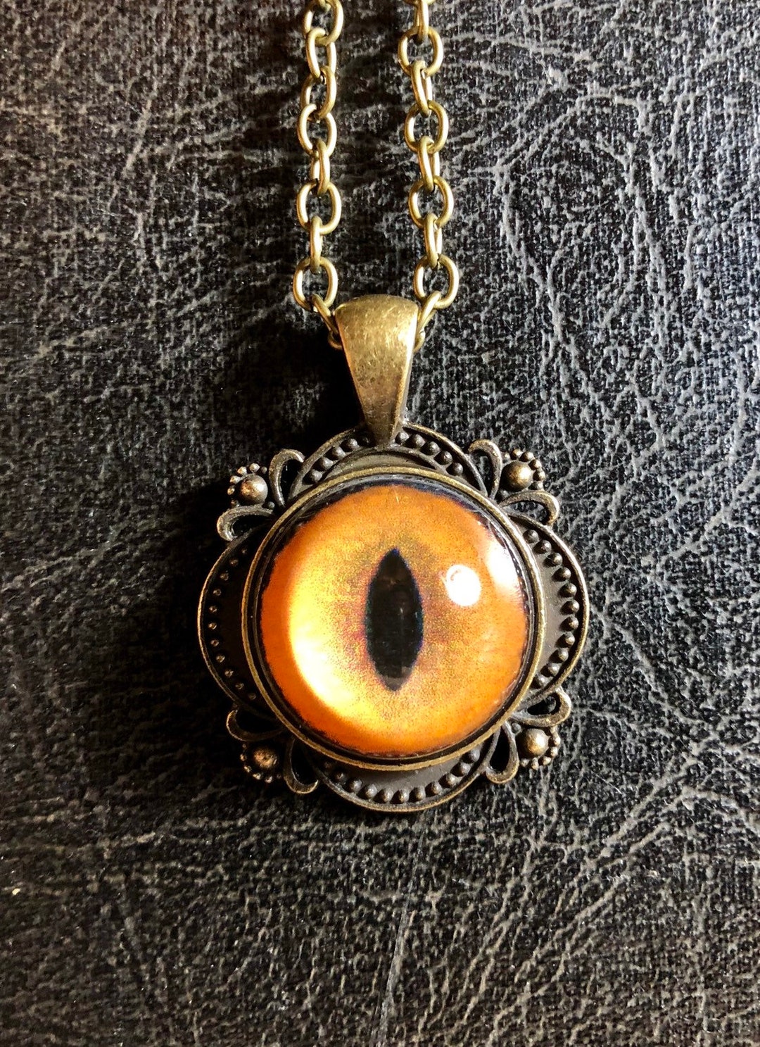 Red Fox Eye Taxidermy Acrylic Slit Eye Necklace Taxidermist Whites Big ...