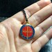 Blue and Red Exorcism Talisman Enameled Golden Saint Benedict Medallion ...