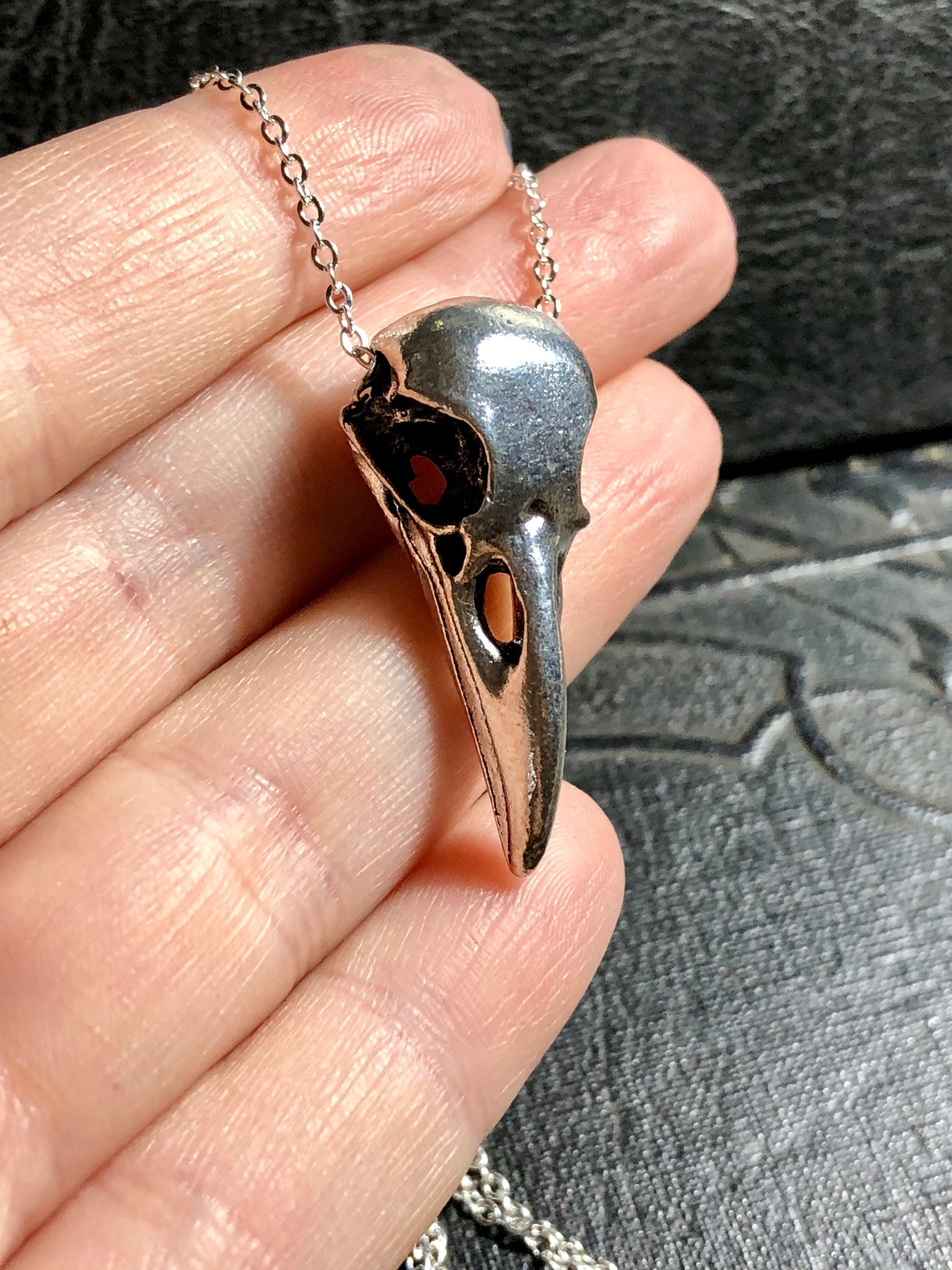 Realistic Crow Cast Metal Bird Skull Heavy Metal Crow Skull | Etsy