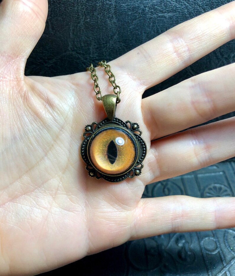 Red Fox Eye Taxidermy Acrylic Slit Eye Necklace Taxidermist Whites Big ...