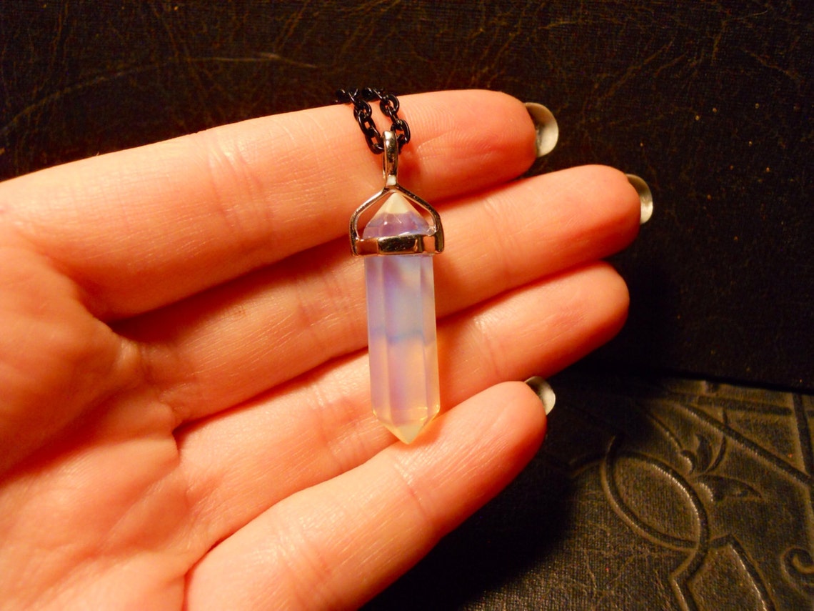 Opalite Glass Double Terminated Milky White Rainbow Crystal | Etsy