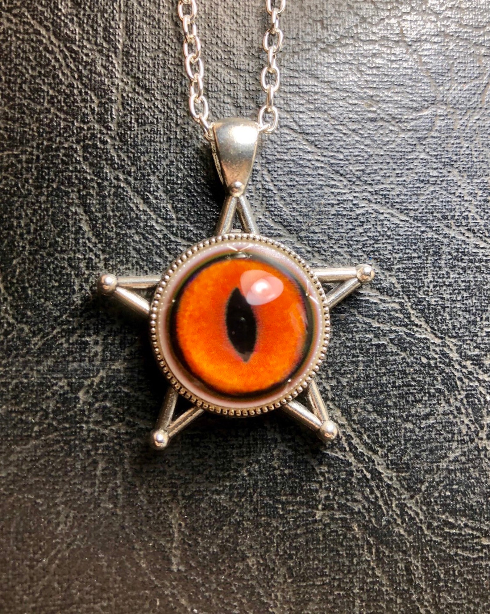 Red Fox Eye Taxidermy Acrylic Slit Eye Necklace Taxidermist Whites Big ...