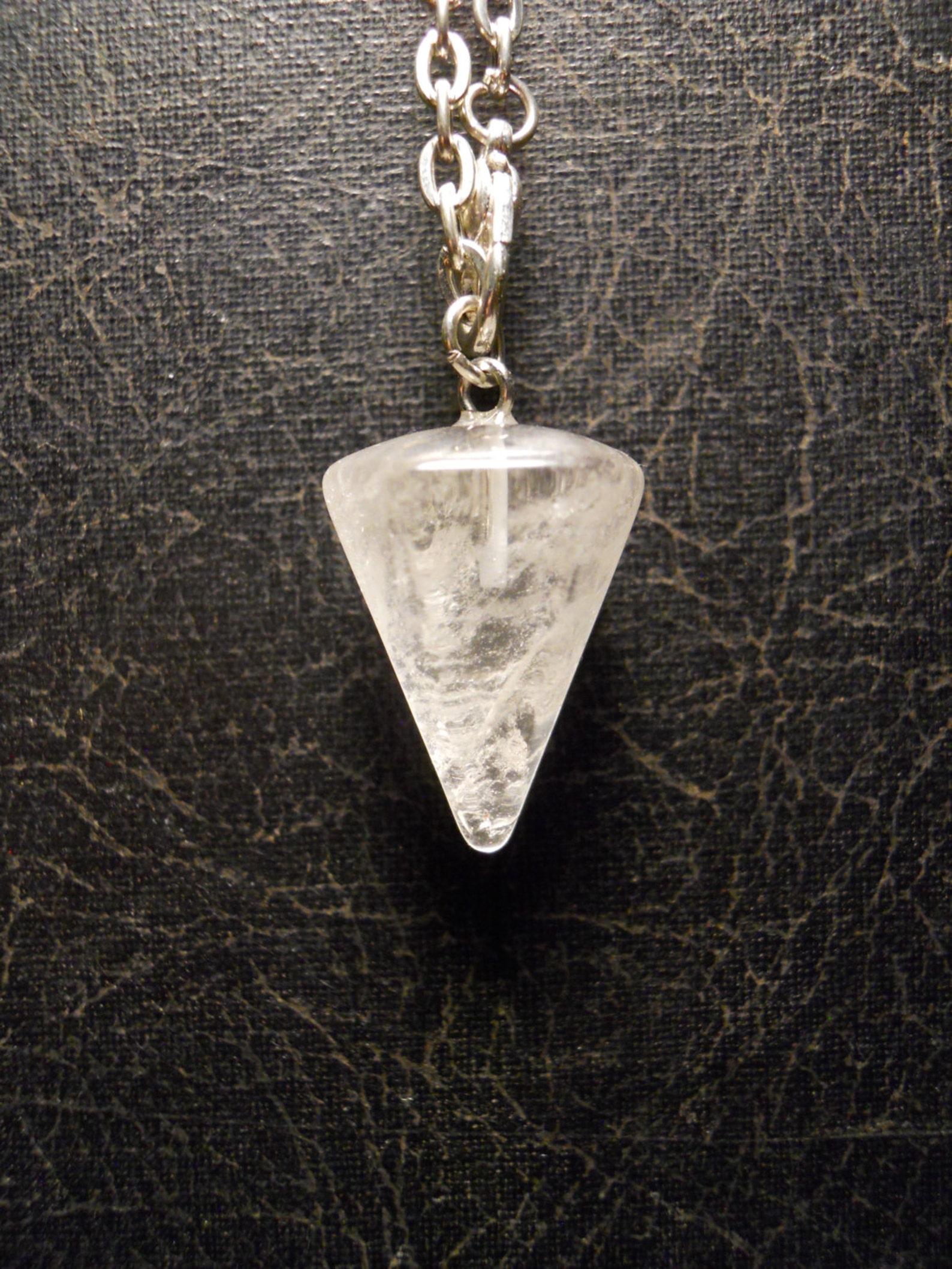 Clear Quartz Point Divination Dowsing Pendulum Necklace Fortune Teller ...