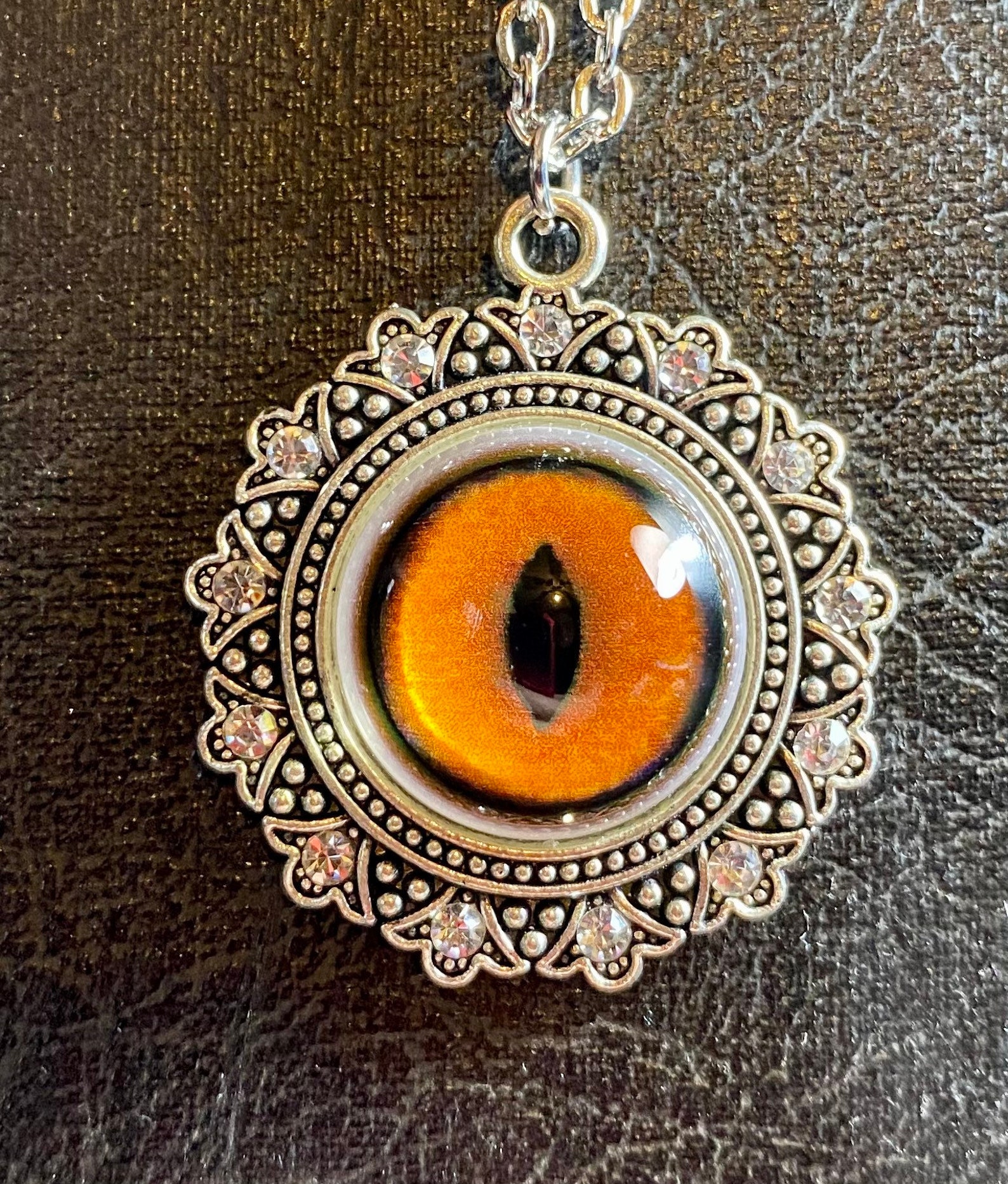 Red Fox Eye Taxidermy Acrylic Slit Eye Necklace Taxidermist - Etsy