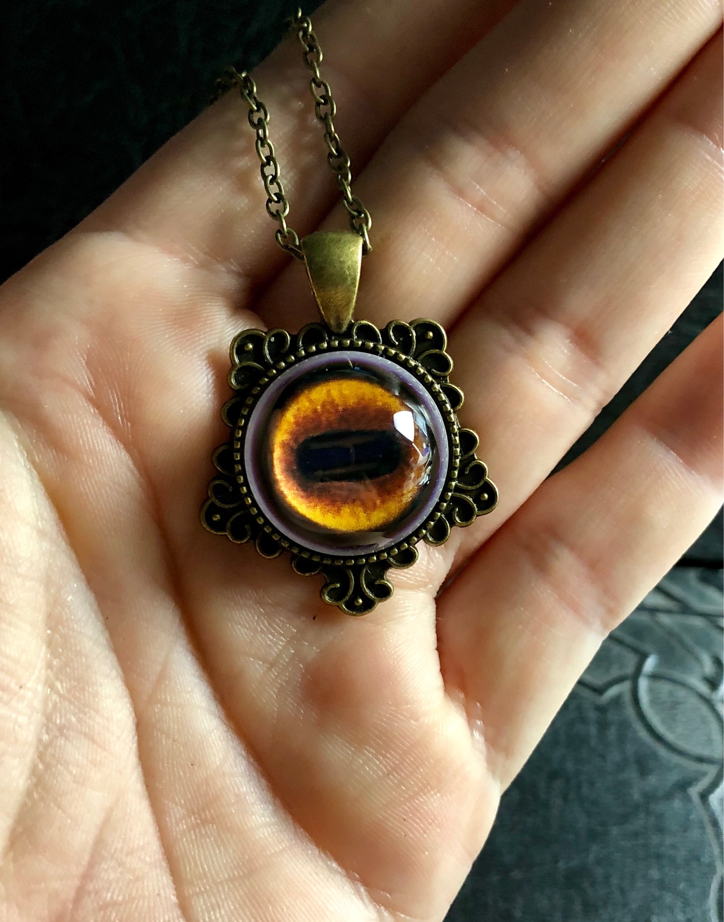 Ram Eye Taxidermy Acrylic Goat Eye Necklace Horizontal Pupil | Etsy