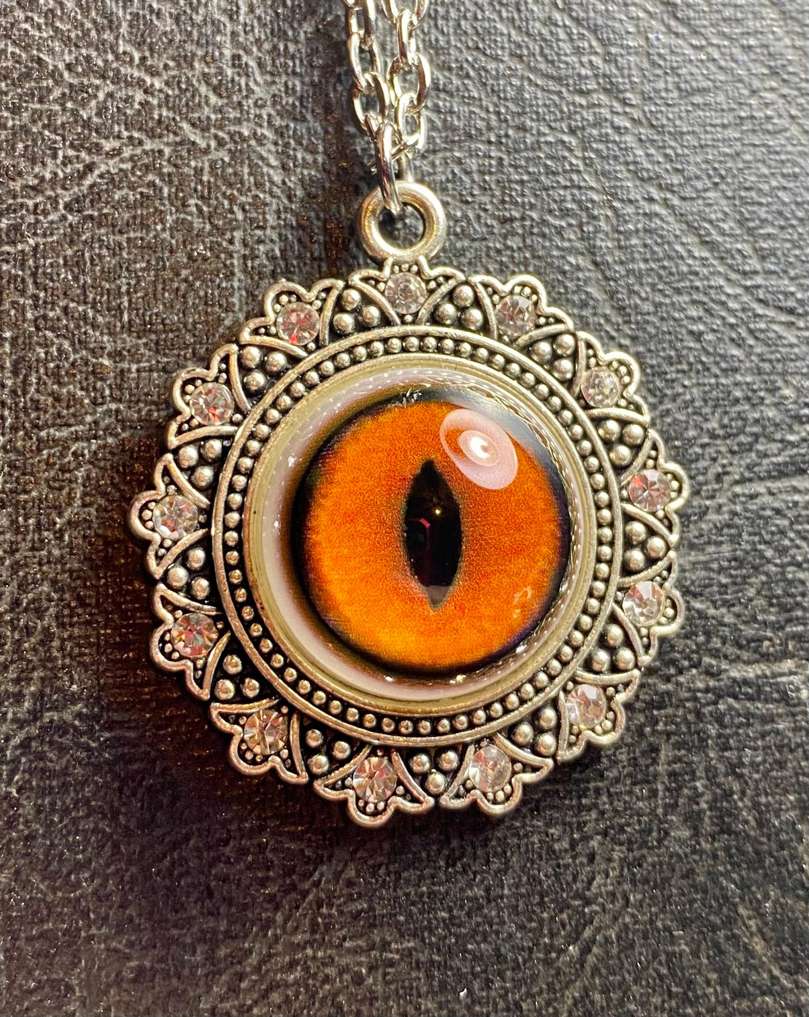 Red Fox Eye Taxidermy Acrylic Slit Eye Necklace Taxidermist Whites Big ...