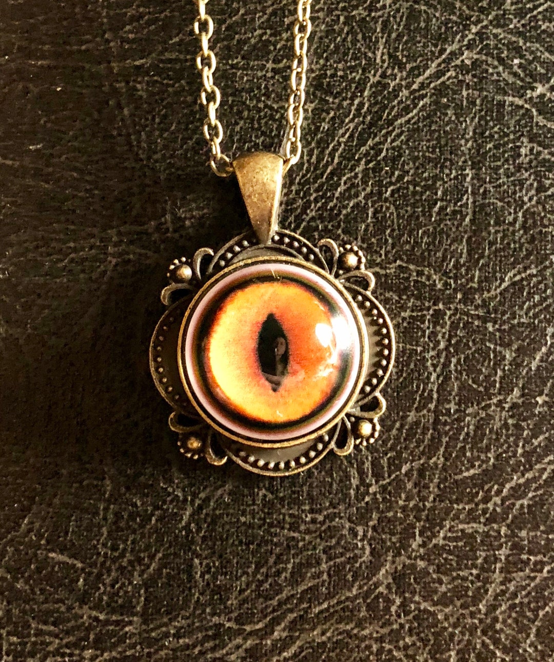 Red Fox Eye Taxidermy Acrylic Slit Eye Necklace Taxidermist Whites Big ...
