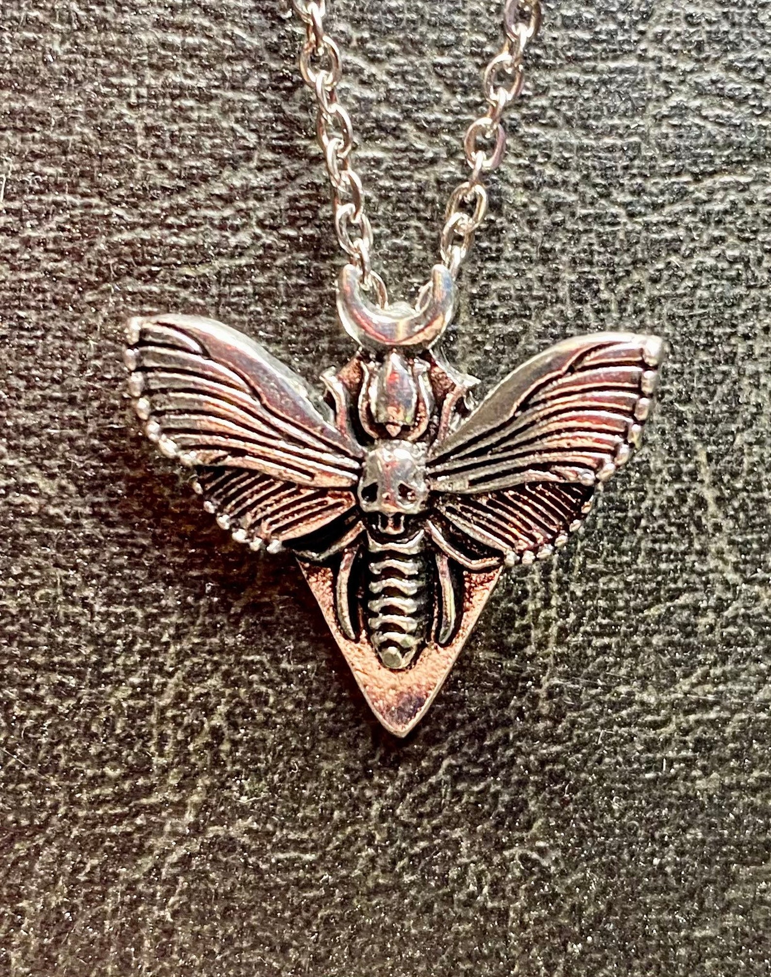 Cast Metal Petite Deaths Head Moth Under Crescent Moon Metal | Etsy