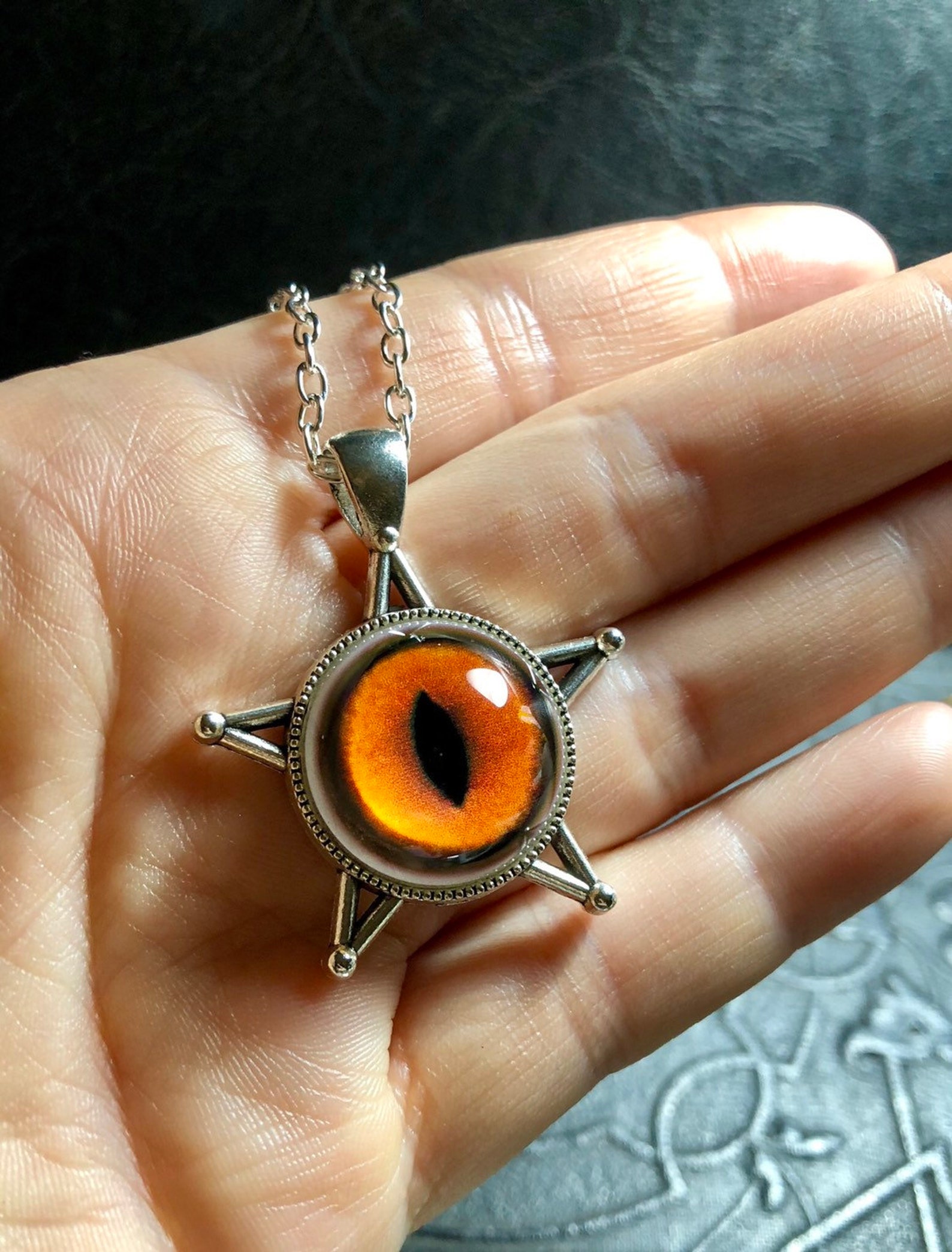 Red Fox Eye Taxidermy Acrylic Slit Eye Necklace Taxidermist Whites Big ...