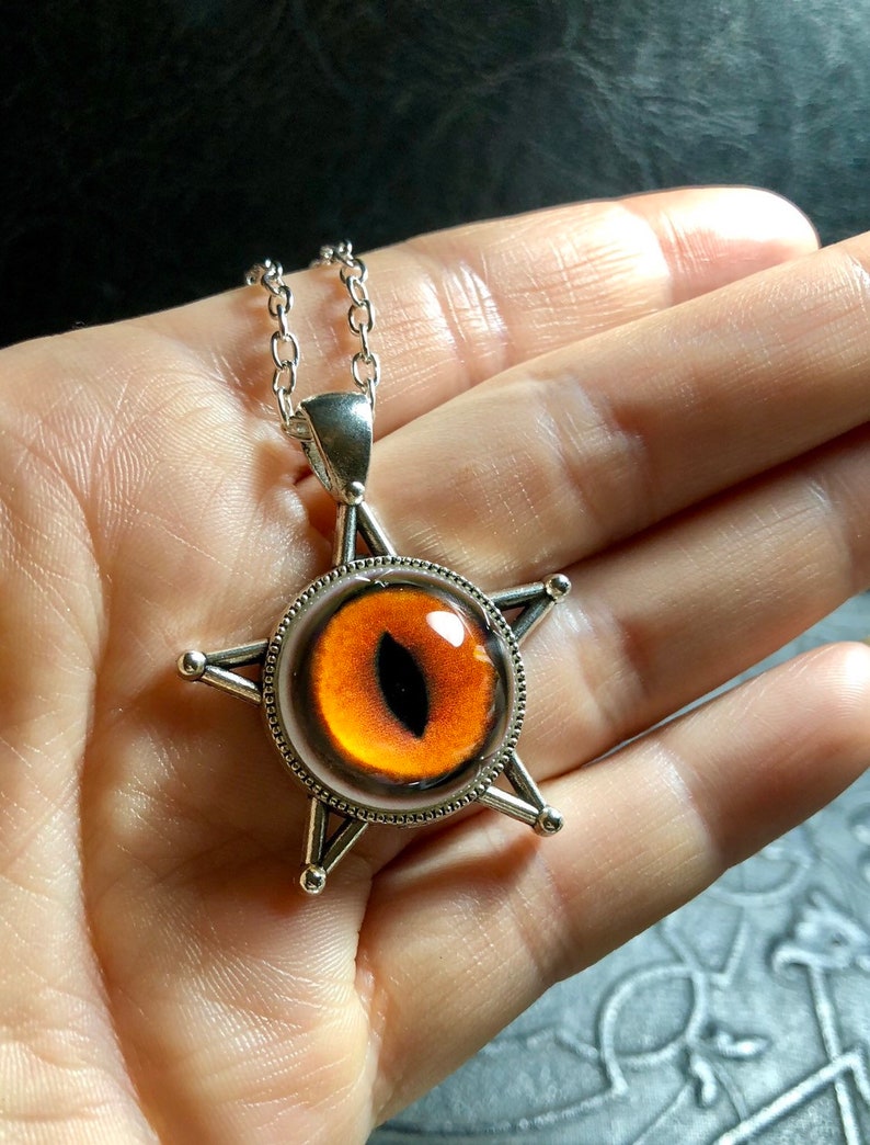 Red Fox Eye Taxidermy Acrylic Slit Eye Necklace Taxidermist - Etsy