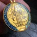 Blue and Red Exorcism Talisman Enameled Golden Saint Benedict Medallion ...