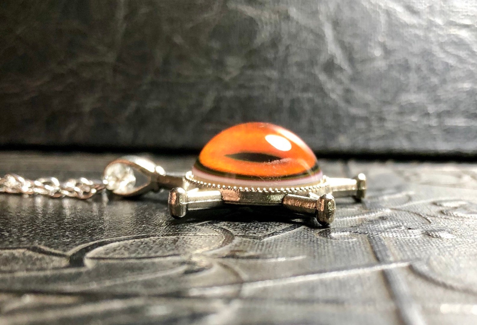 Red Fox Eye Taxidermy Acrylic Slit Eye Necklace Taxidermist Whites Big ...
