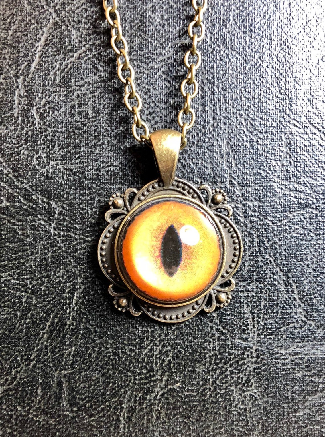 Red Fox Eye Taxidermy Acrylic Slit Eye Necklace Taxidermist Whites Big ...