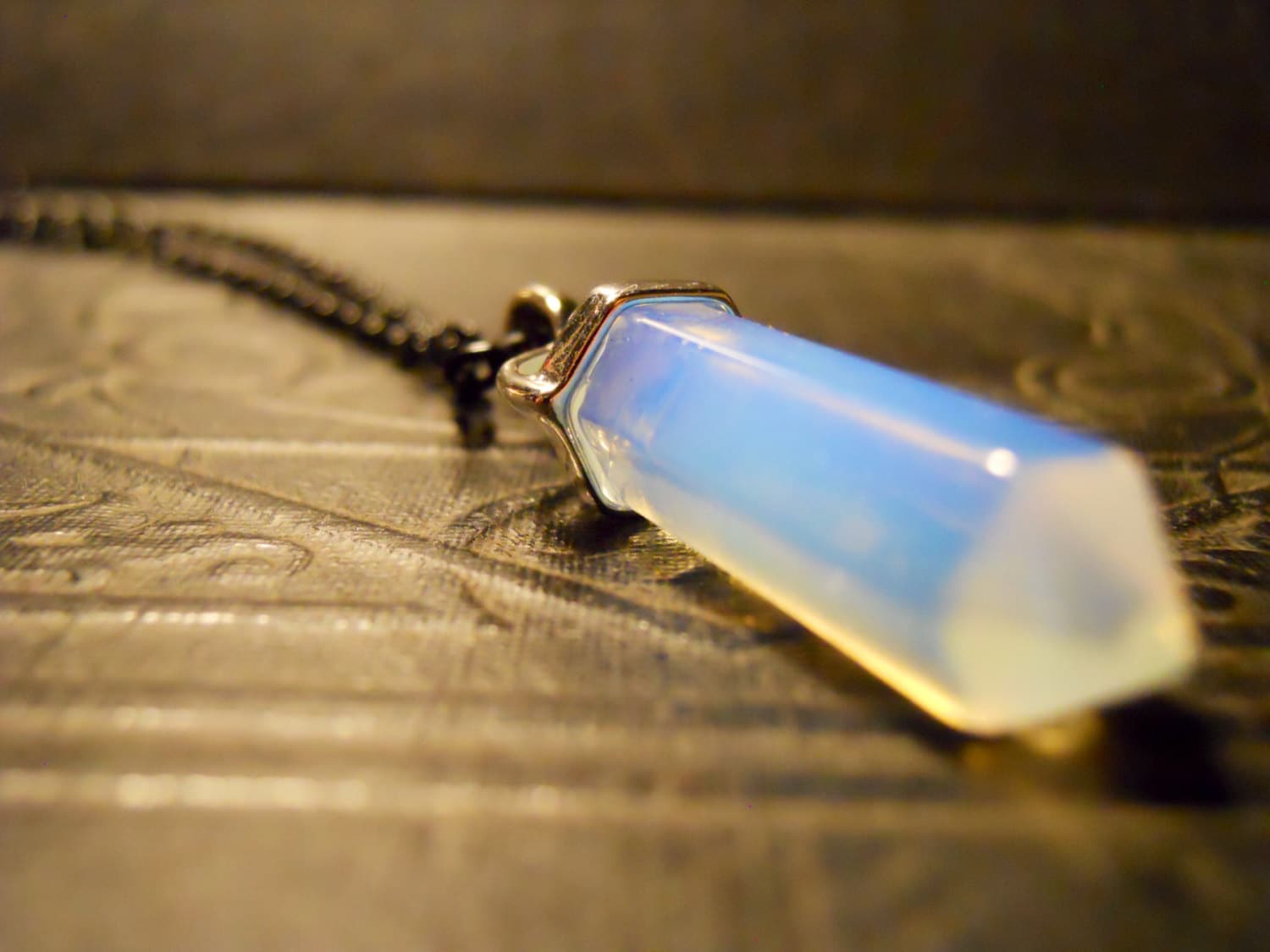 Opalite Glass Double Terminated Milky White Rainbow Crystal | Etsy