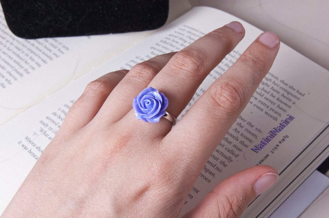 Purple Flower Fimo Ring - Etsy