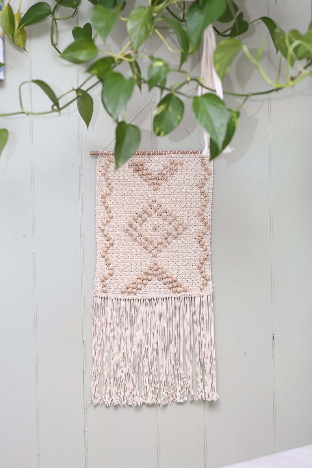 Boho Beaded Wall Hanging Crochet Pattern - Etsy