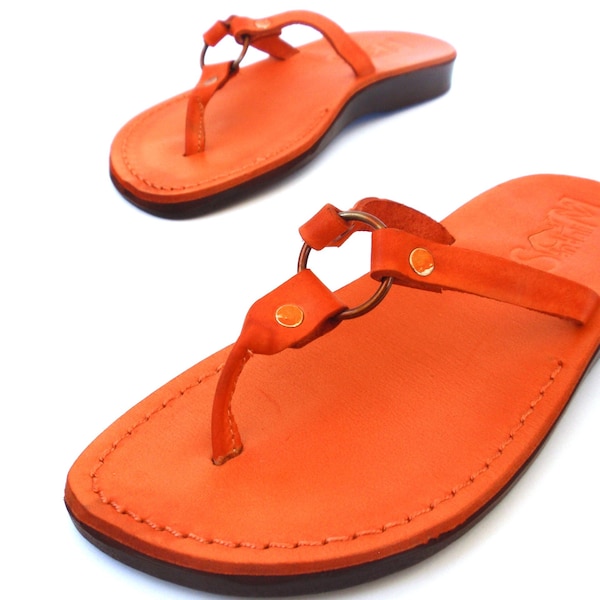 Orange Sandals - Etsy