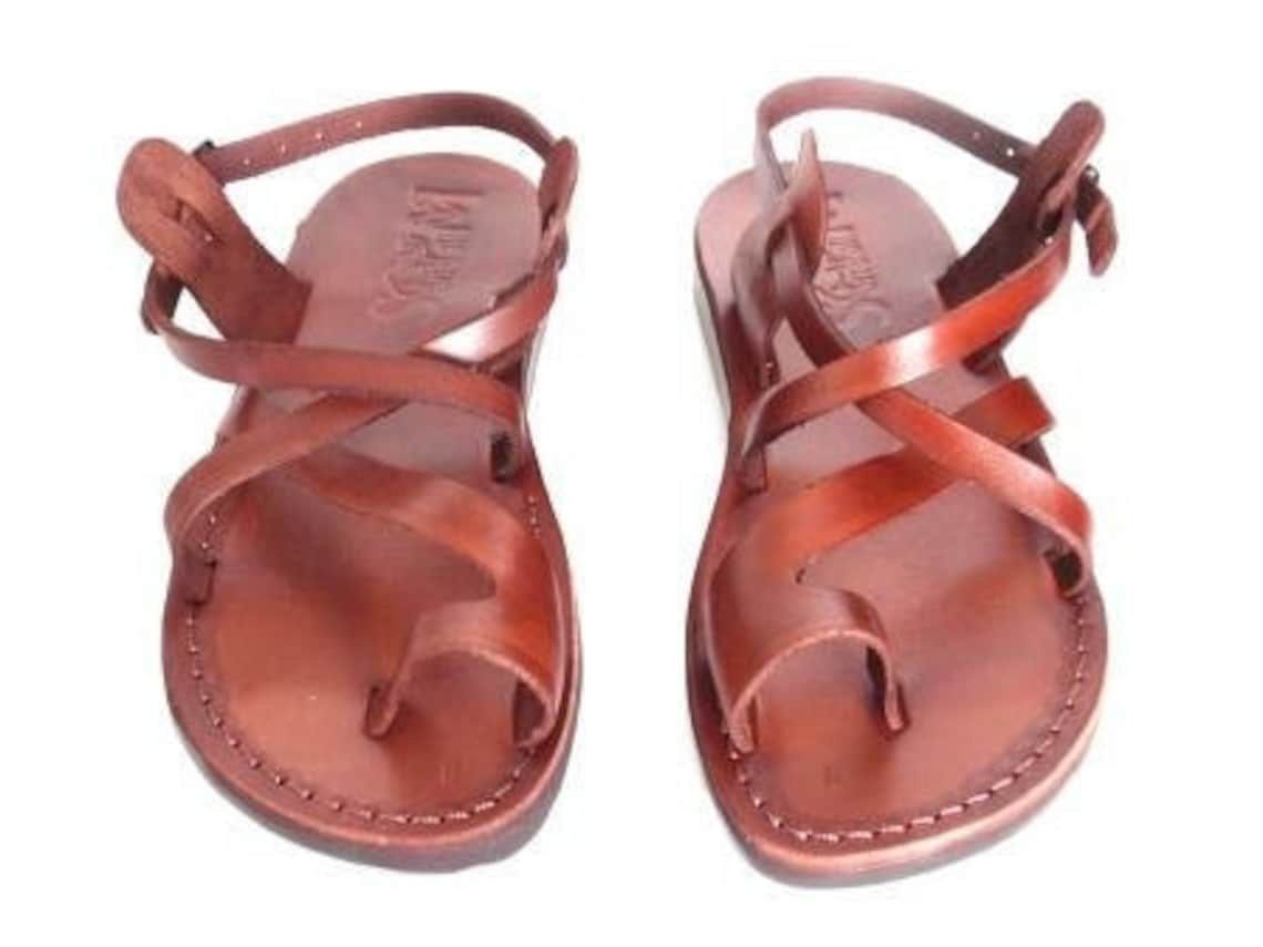 Brown Jesus Classic Leather Flats Sandals for Women and Men - Etsy