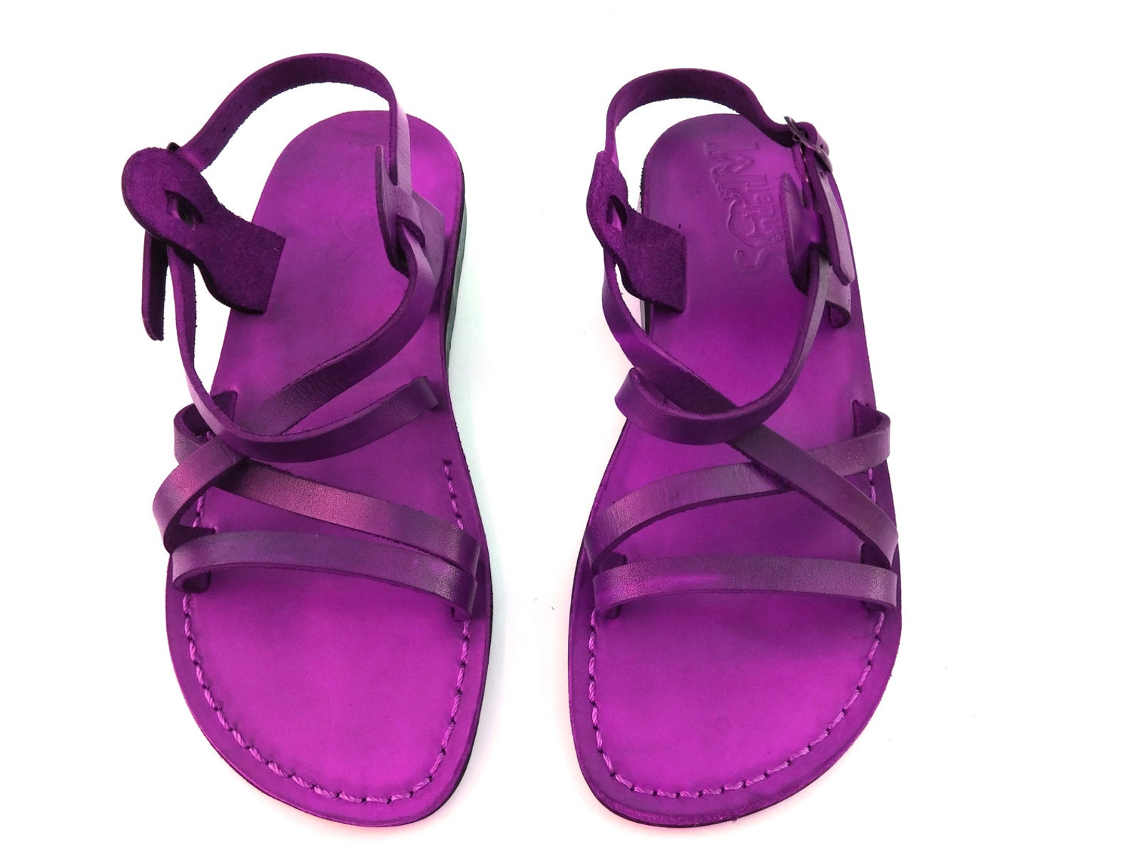 Purple Summer Beach Leather Sandals for Men and Women Classic | Etsy