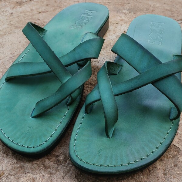 Green Sandals - Etsy
