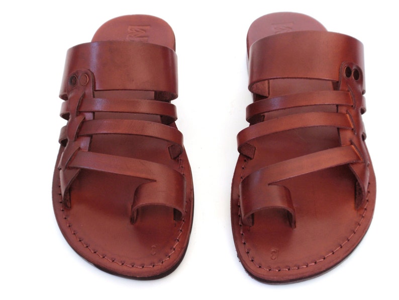Tan Leather Jesus Sandals for Women and Men, YAHEL - Etsy