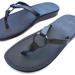 Orange Leather Sandals for Women, Ladies' Summer Flip Flops, SATURN - Etsy