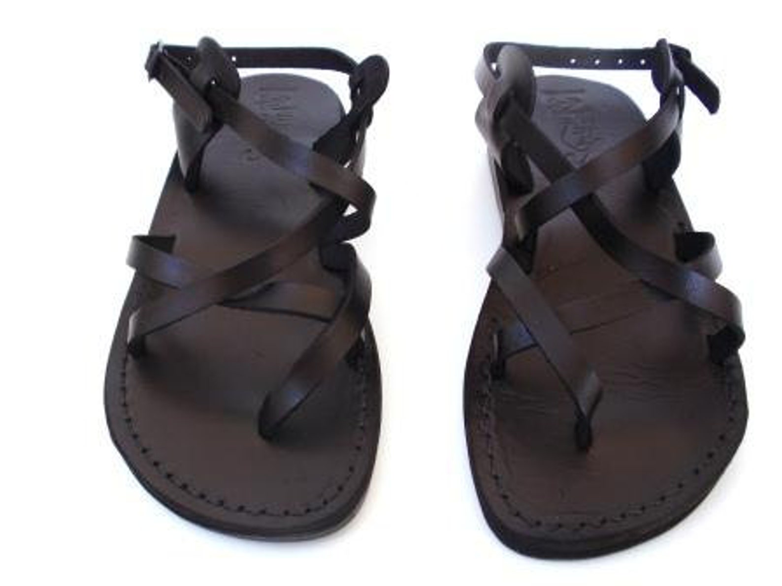 Black Leather Jesus Sandals for Men and Women Classic Greek - Etsy