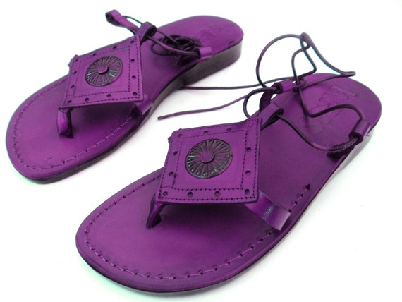 Violet Genuine Leather Lace up Sandals for Women Ladies Tie - Etsy