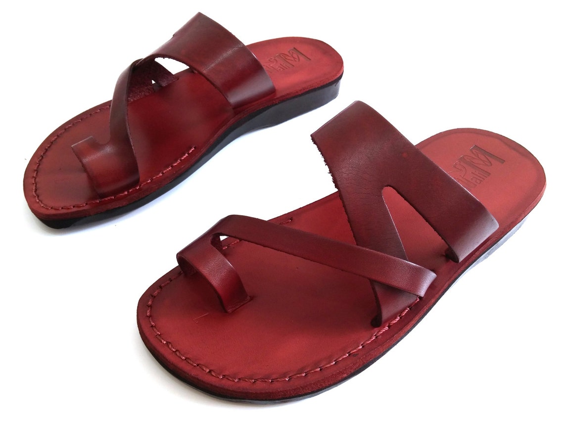 Blue Leather Jesus Sandals for Men and Women, JERICHO - Etsy