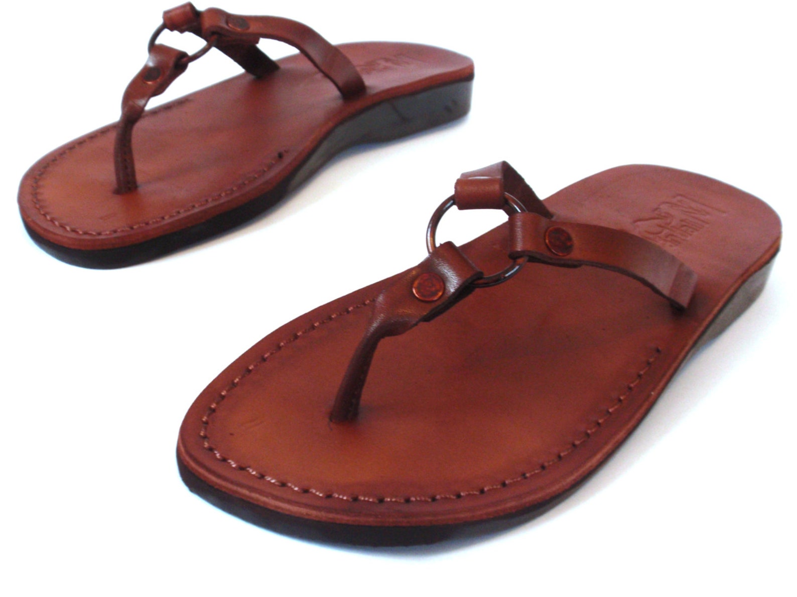 Orange Leather Sandals for Women Ladies' Summer Flip - Etsy