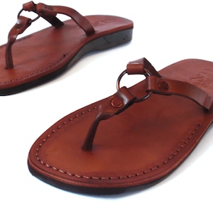 Orange Leather Sandals for Women, Ladies' Summer Flip Flops, SATURN - Etsy