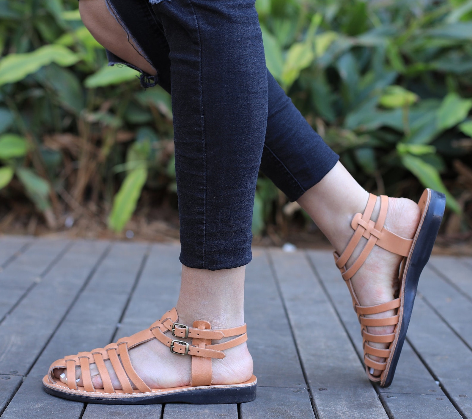 Brown Leather Sandals for Women Ladies Elegant Comfortable - Etsy Canada