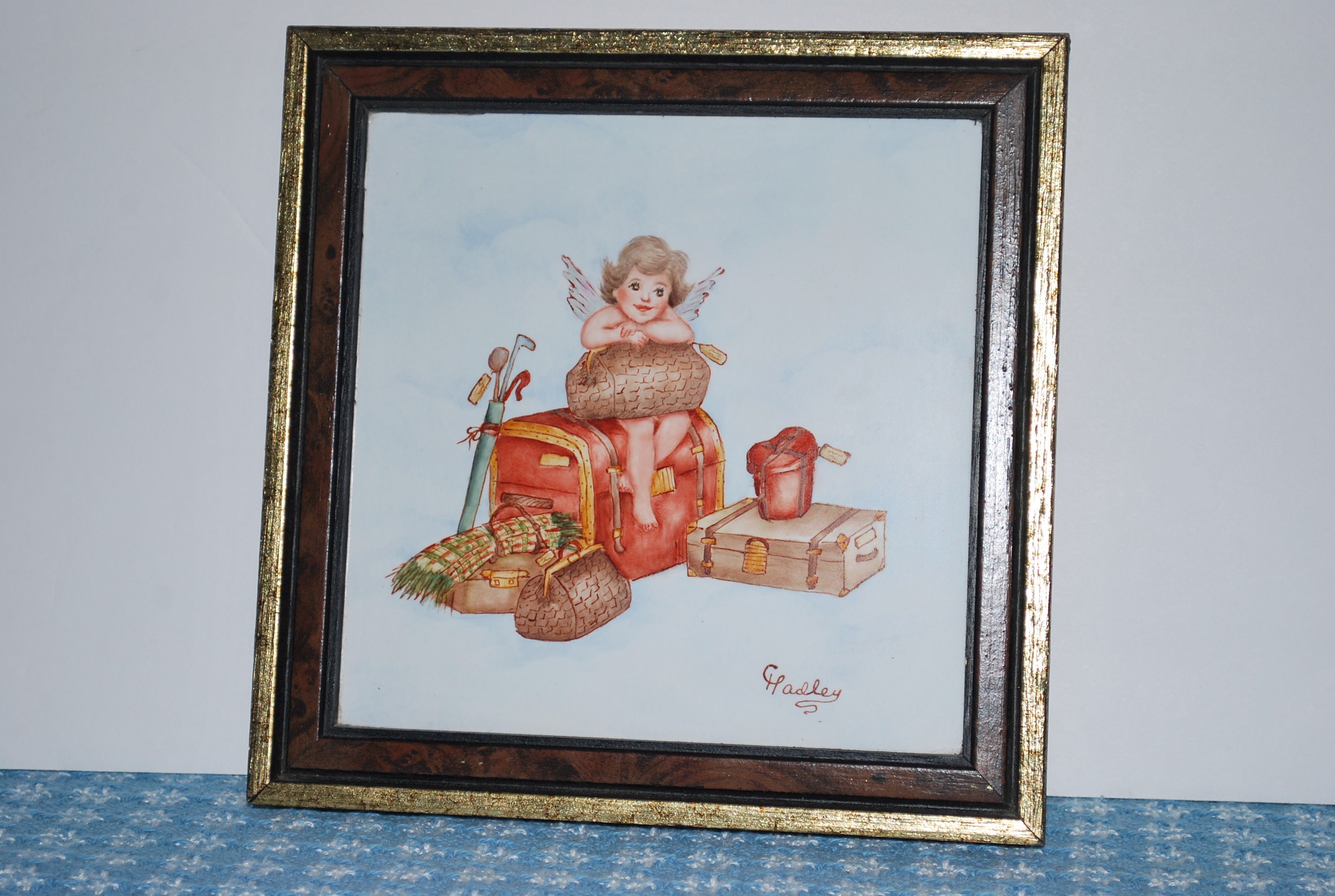 Hand-painted Cupid Tile by Hadley - Etsy