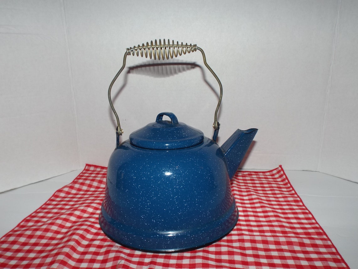 Blue Speckled Coffee Pot Vintage Country Farmhouse Coffee Pot - Etsy