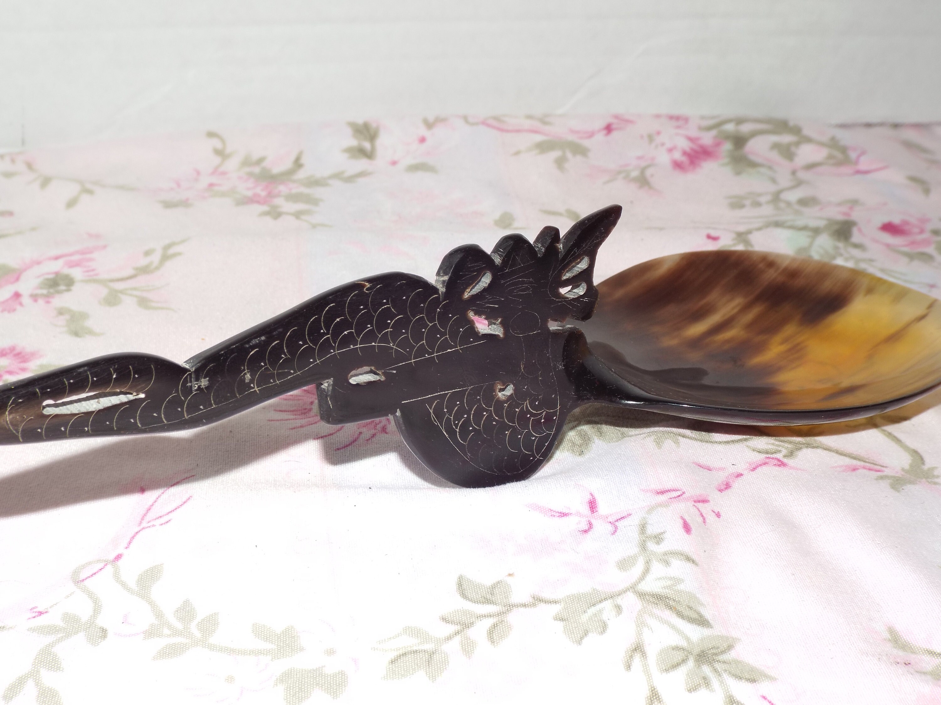 Dragon Handle Ladle Spoon Water Buffalo Horn Hand Carved | Etsy