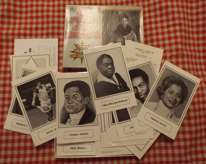 Famous Black Americans 1990s Picture Biography and Quiz Cards Vintage ...