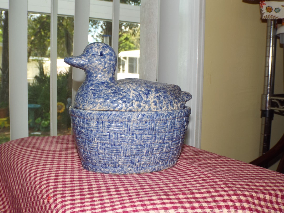 Vintage Duck Blue Spongeware Gailstyn Sutton Primitive Home Decor - Etsy UK