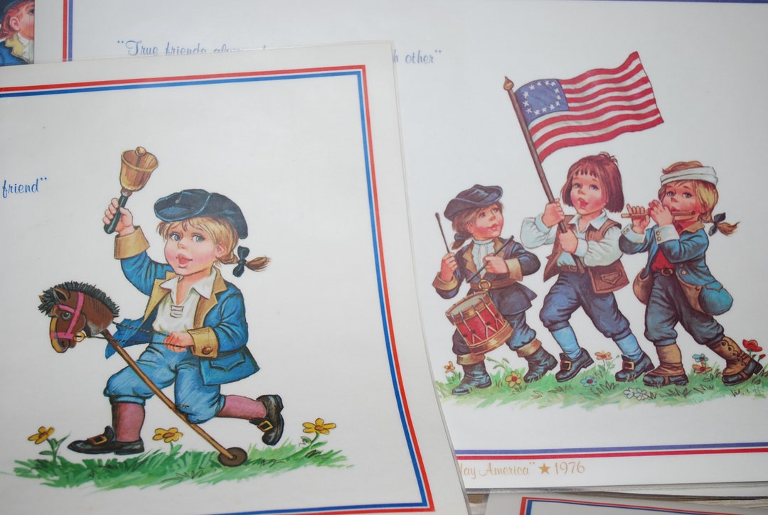 Vintage Happy Birthday America Placemats Colonial Home Decor - Etsy