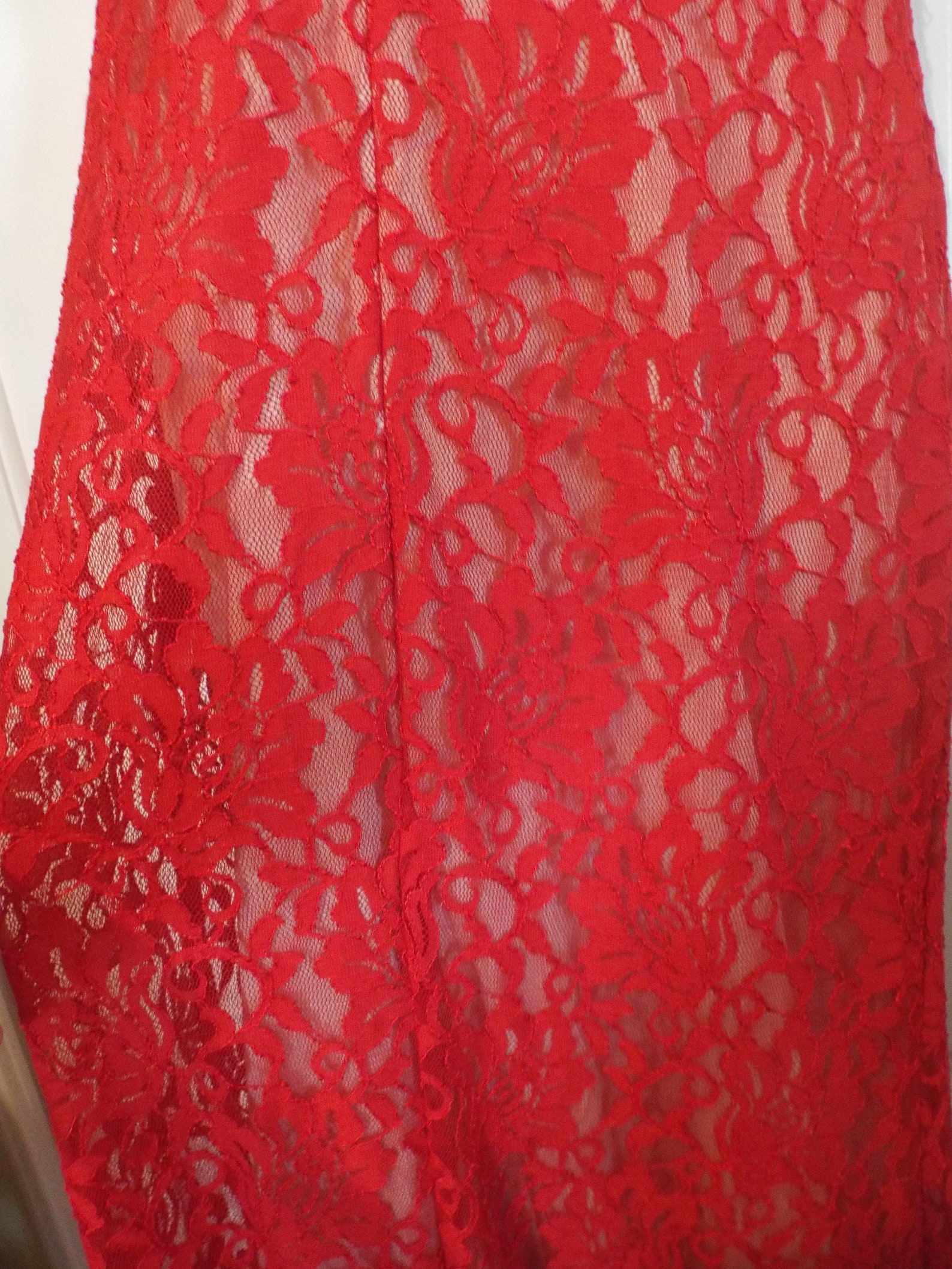 Vintage Red Lace Gown Women's Vintage Red Lace Dress - Etsy
