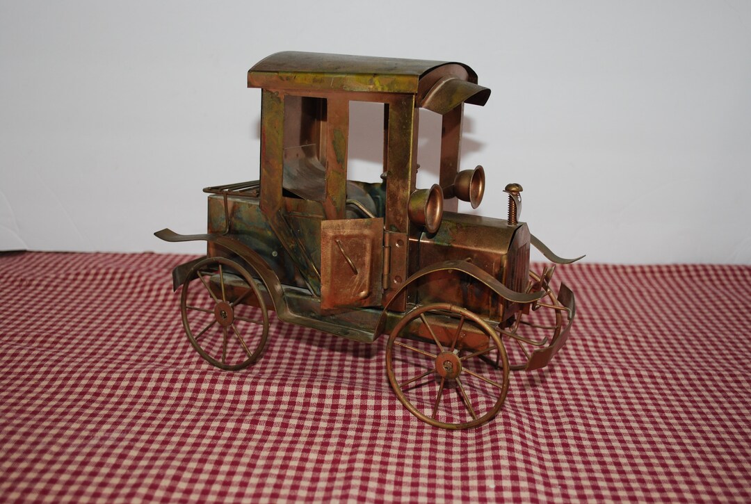 Vintage Copper Car Music Box Fathers Day Gift Metal Artwork - Etsy