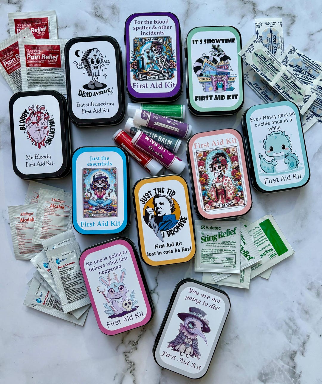 Pocket First Aid Kits - Mini Purse First Aid Tin Kit - Etsy