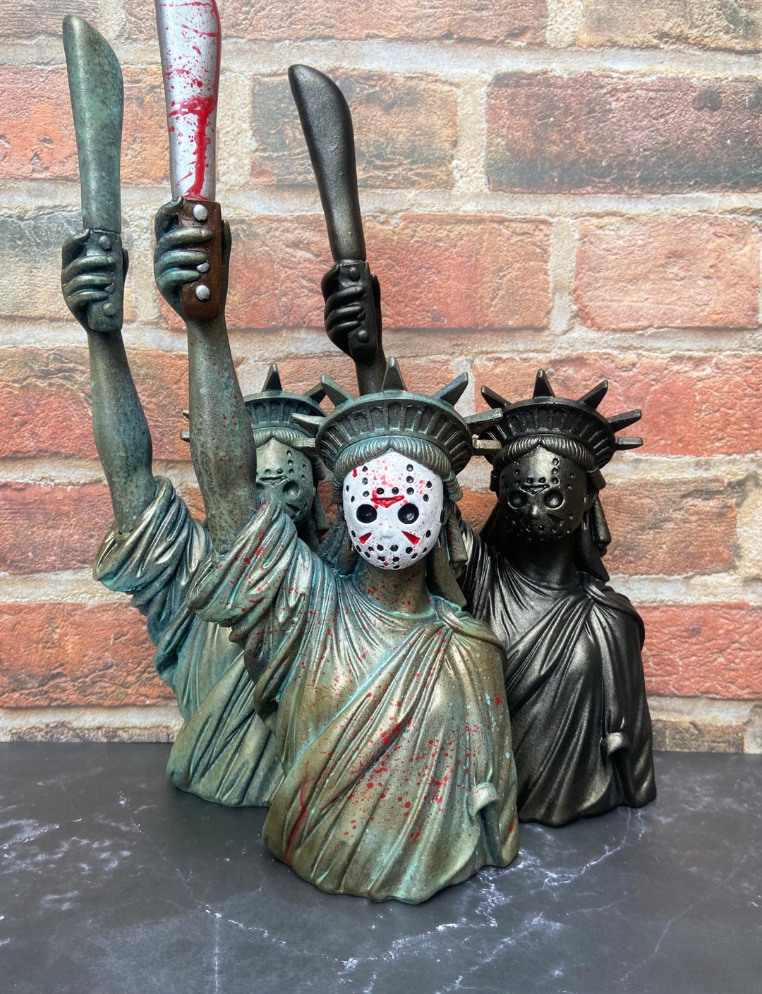 Liberty of Jason, Jason Voorhees Masked Liberty Sculpture Amusing - Etsy