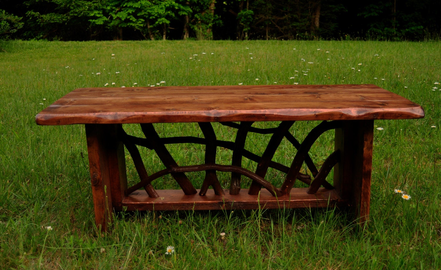 Modern Rustic Tree Wood Handmade Coffee Cocktail Table Log Cabin ...
