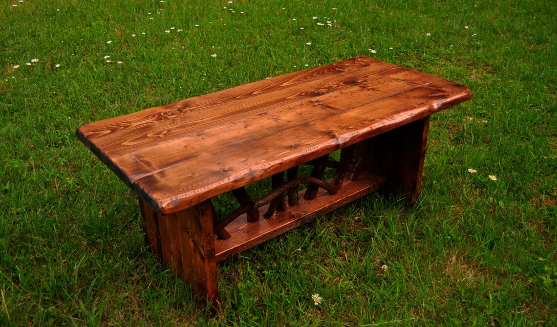 Modern Rustic Tree Wood Handmade Coffee Cocktail Table Log Cabin ...