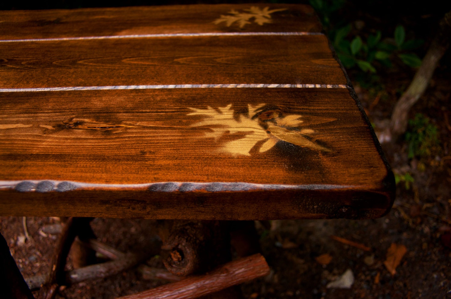 Rustic Handmade End Table Log Cabin Adirondack Art Furniture by J. Wade ...