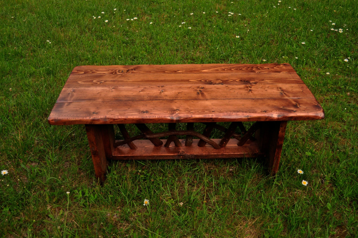 Modern Rustic Tree Wood Handmade Coffee Cocktail Table Log Cabin ...