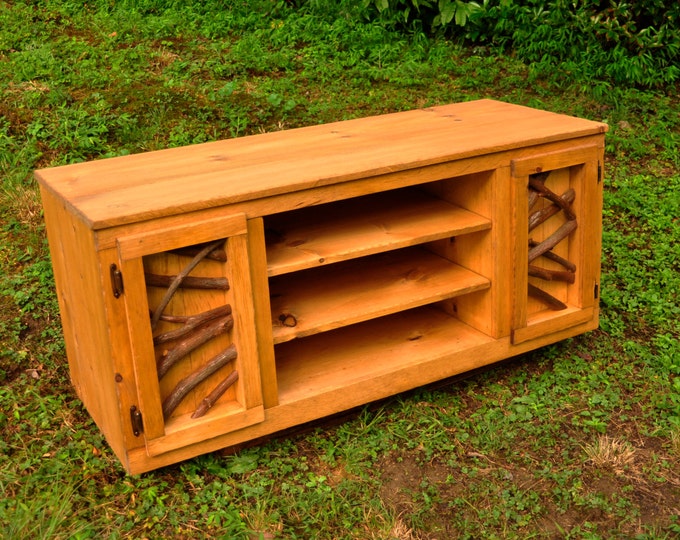Rustic Wood Media TV Console Sideboard Table With Mountain - Etsy