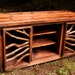 Rustic Primitive TV Media Entertainment Table Red Pine Wood Log Cabin ...