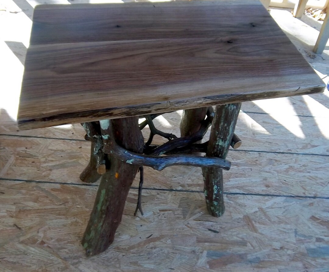 Rustic Handmade End Table Log Cabin Adirondack Furniture by J. Wade ...