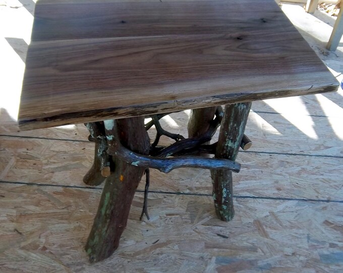 Rustic Handmade End Table Log Cabin Adirondack Furniture by J. - Etsy